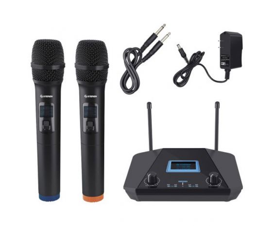 Sistema profesional con 2 micrófonos inalámbricos UHF marca Steren ...