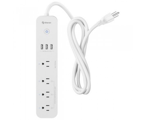 Multicontacto Wi-Fi de 4 salidas horizontales y triple cargador USB ...