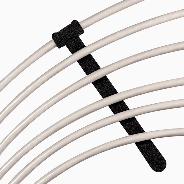 Cincho de Velcro Sujeta Cables 1.2 x 20 cm. Negro C/10 Piezas marca ...