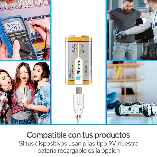 Batería Recargable USB Tipo 9v | Cad Toner. El Más Grande!