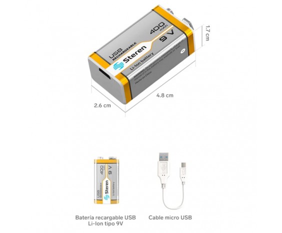 Batería Recargable USB Tipo 9v | Cad Toner. El Más Grande!